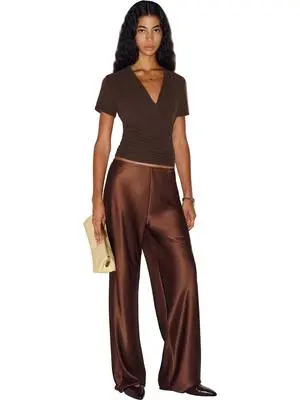REFORMATION Larah Knit Top - Brown
