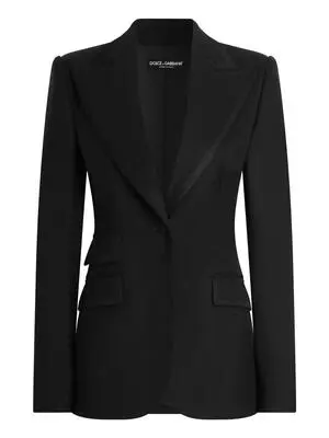 Dolce & Gabbana Turlington Single-breasted Jacket In Bi-stretch Twill - Black