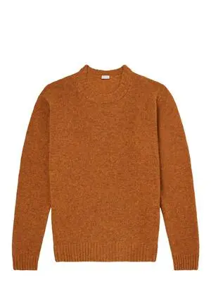 Caruso Shetland Wool Crew Neck Sweater - Orange