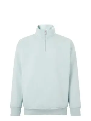 On Logo-embroidered Organic Cotton-blend Half-zip Sweatshirt - Green
