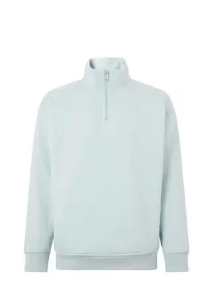 On Logo-embroidered Organic Cotton-blend Half-zip Sweatshirt - Mint