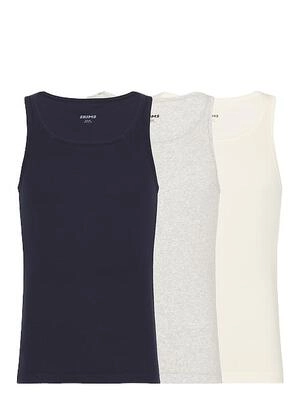 SKIMS Skims Cotton Rib Tank 3-pack In Multi. Ecru Multi