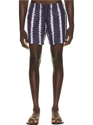 Commas Shibori Stripe Classic Swim Short - Navy