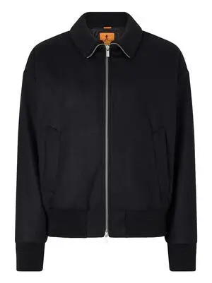 Barena Venezia Wool-blend Blouson Jacket With Stand Collar - Black