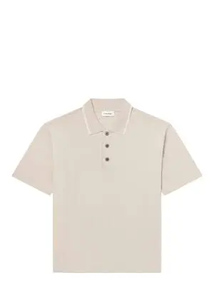 FRAME Cotton-piqué Polo Shirt - Beige