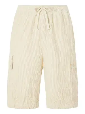 Barena Venezia Wide-leg Cotton-corduroy Cargo Shorts - Cream
