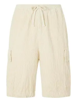 Barena Venezia Wide-leg Cotton-corduroy Cargo Shorts - Neutrals