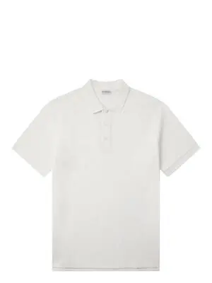 Burberry Eddie Logo-embroidered Cotton-piqué Polo Shirt - White