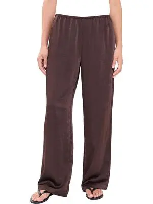 Madewell Easy Pull-on Satin Pants - Dark Chicory