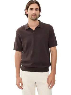 Madewell Cotton Slub Short Sleeve Polo - Coffee Bean