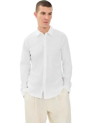 Orlebar Brown Giles Pique Knit Button Down - White