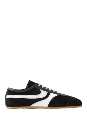 Dries Van Noten Suede Sneakers With Leather Trim - Black