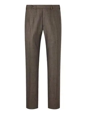 Brioni Plume Straight-leg Herringbone Wool Suit Trousers - Brown