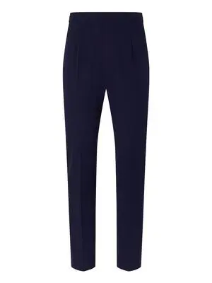 Dunhill Straight-leg Pleated Virgin Wool-twill Trousers - Blue