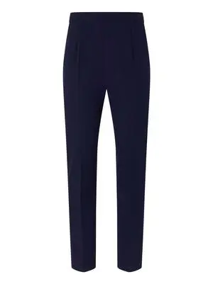 Dunhill Straight-leg Pleated Virgin Wool-twill Trousers - Navy
