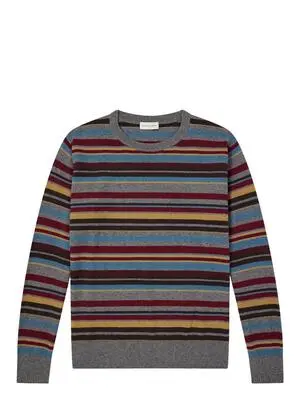 Dries Van Noten Striped Cashmere Sweater - Gray