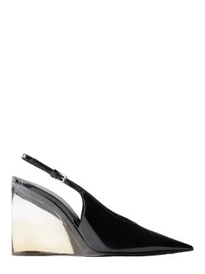 Alaïa 110 Patent-leather Wedge Slingbacks - Black