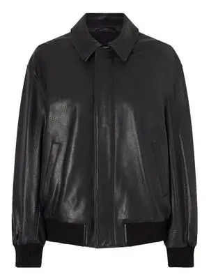 NOUR HAMMOUR Nour Hammour Toyen Leather Bomber Jacket