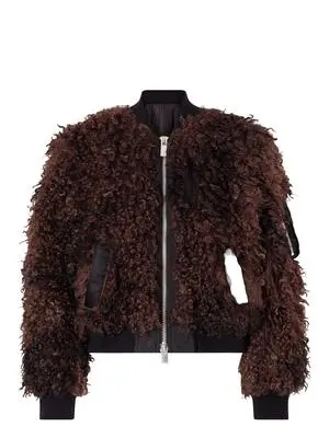 Sacai Plush Bomber Jacket - Brown