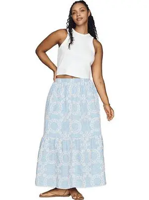 English Factory Tiered Maxi Skirt - Blue