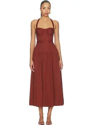 Astr The Label Halterneck Maxi Dress - Rust