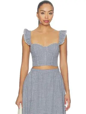 Astr The Label Wedelia Top - Blue Gingham