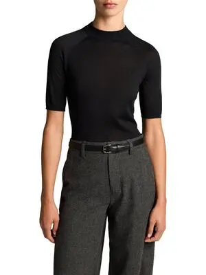 Vince Cashmere-silk Mock Neck Raglan Sweater - Black