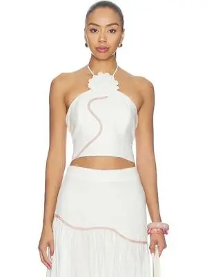 AZULU AZULU Leia Halter Neck Top With Shell Detail