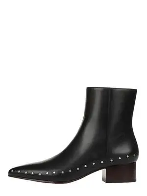Vince August Studded Leather Ankle Boots - Black