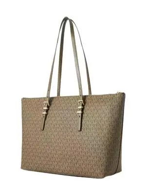 Michael Kors Logo-print Striped Tote Bag - Brown
