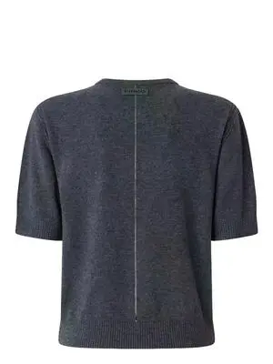 Pinko Short Sleeve V-neck Knitted Sweater - Grey
