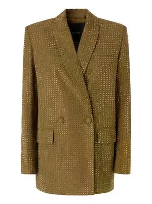 Pinko Stud-embellished Double-breasted Blazer - Brown