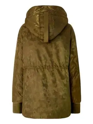 Pinko Camouflage Print Hooded Coat - Green