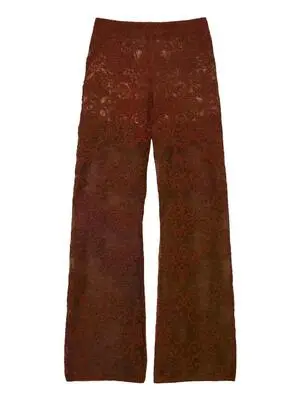TWINSET Jacquard Alpaca Blend Knit Trousers With Lace Detailing