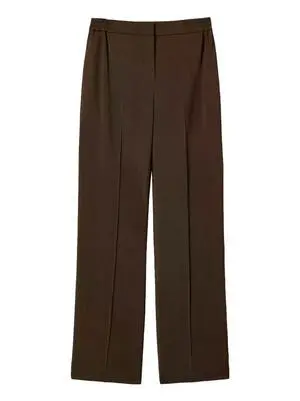 TWINSET Straight Leg Twill Trousers - Brown