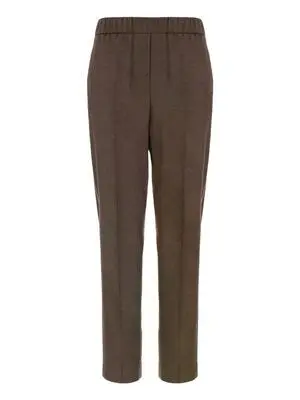 Peserico Embellished Elasticated Trousers - Brown