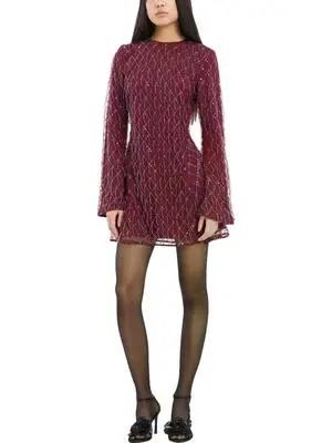 ROTATE BY BIRGER CHRISTENSEN Sequin Embellished Mini Dress - Red