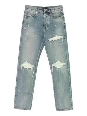 Amiri Mx1 Straight-leg Jeans With Distressed Finish - Blue