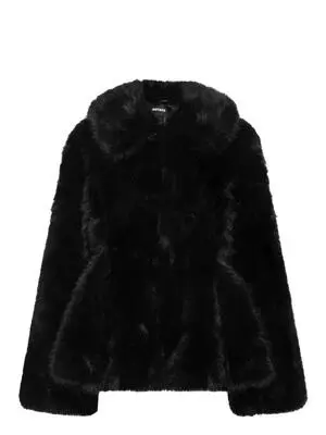 ROTATE BY BIRGER CHRISTENSEN Faux Fur Flared Jacket - Black