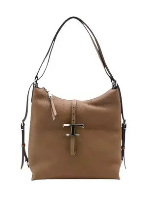 TOD'S Small T Timeless Leather Shoulder Bag - Neutrals