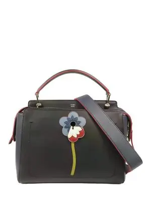 Fendi Dotcom Floral Appliqué Tote Bag - Black