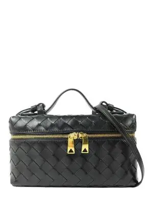 Bottega Veneta Intrecciato Leather Vanity Case - Black