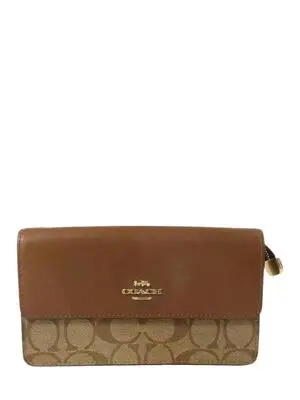 COACH VINTAGE Monogram Print Clutch Bag - Brown