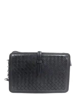 Bottega Veneta Intrecciato Leather Shoulder Bag - Black
