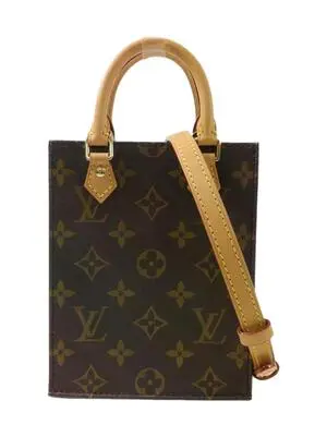 LOUIS VUITTON Monogram Petit Sac Plat Shoulder Bag - Brown