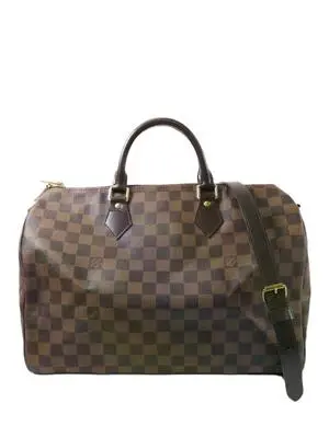 LOUIS VUITTON Damier Ebene Speedy Bandouliere 35 Shoulder Bag - Brown