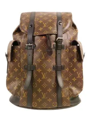 LOUIS VUITTON Christopher Monogram Macassar Backpack - Brown