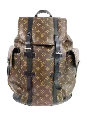 LOUIS VUITTON Monogram Macassar Christopher Backpack - Brown