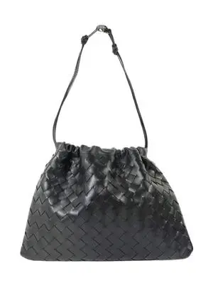 Bottega Veneta Intrecciato Leather Shoulder Bag - Black