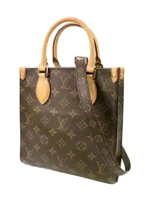LOUIS VUITTON Sac Plat Bb Monogram Canvas Tote Bag - Brown